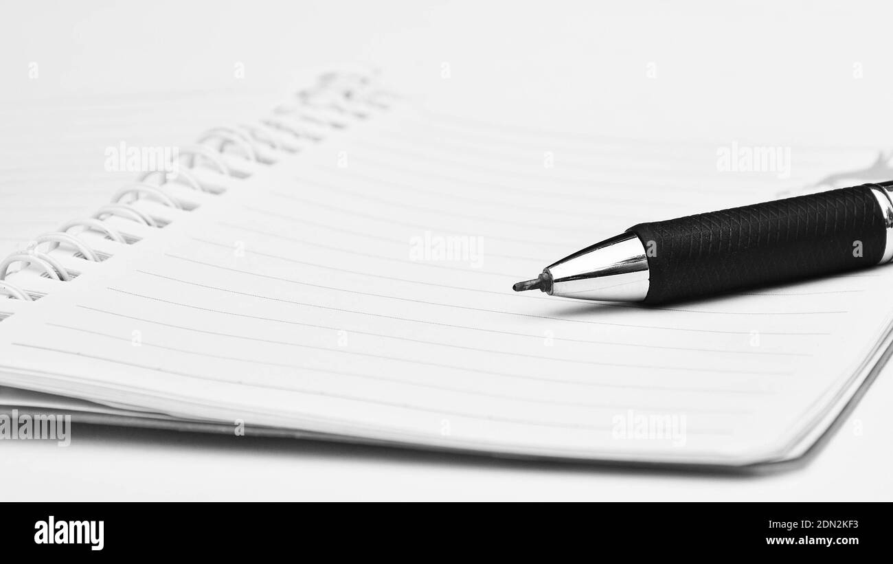 Black white note book Black and White Stock Photos & Images - Alamy