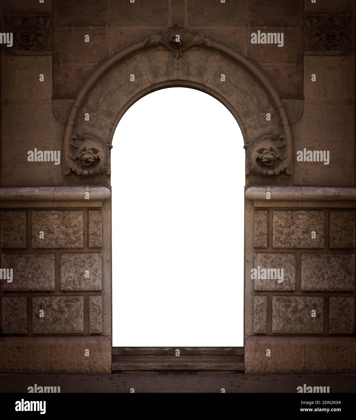 Elements of architecture of buildings, ancient arches, columns, windows ...