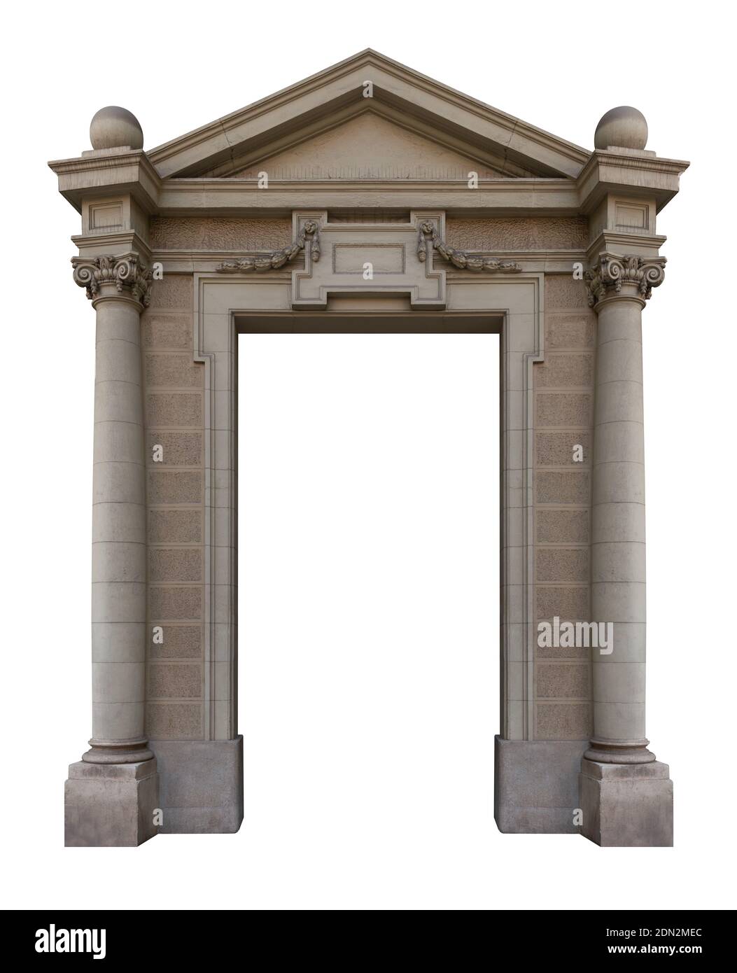 Elements of architecture of buildings, ancient arches, columns, windows ...