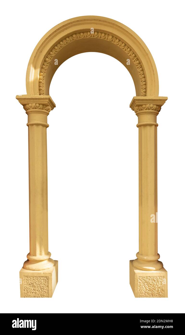 Elements of architecture of buildings, ancient arches, columns, windows ...