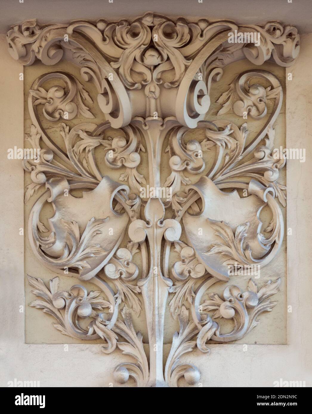 Elements of architectural decoration of buildings, plaster stucco, wall ...