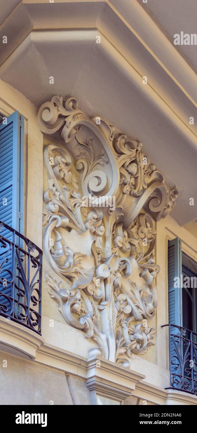 Elements of architectural decoration of buildings, plaster stucco, wall ...