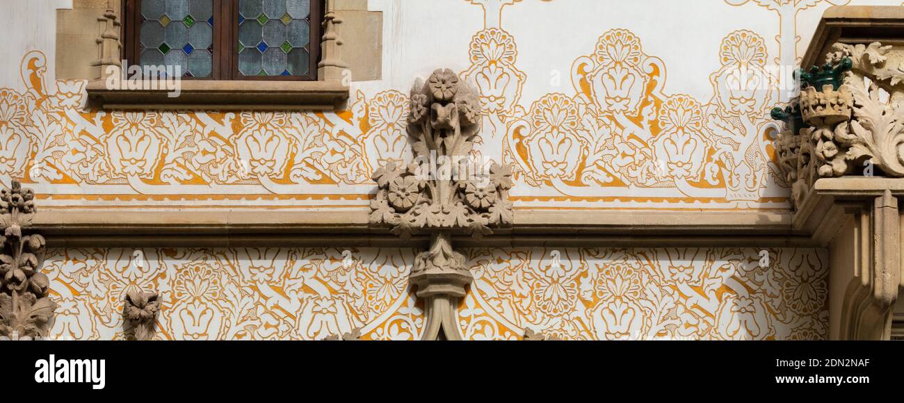 Elements of architectural decoration of buildings, plaster stucco, wall ...