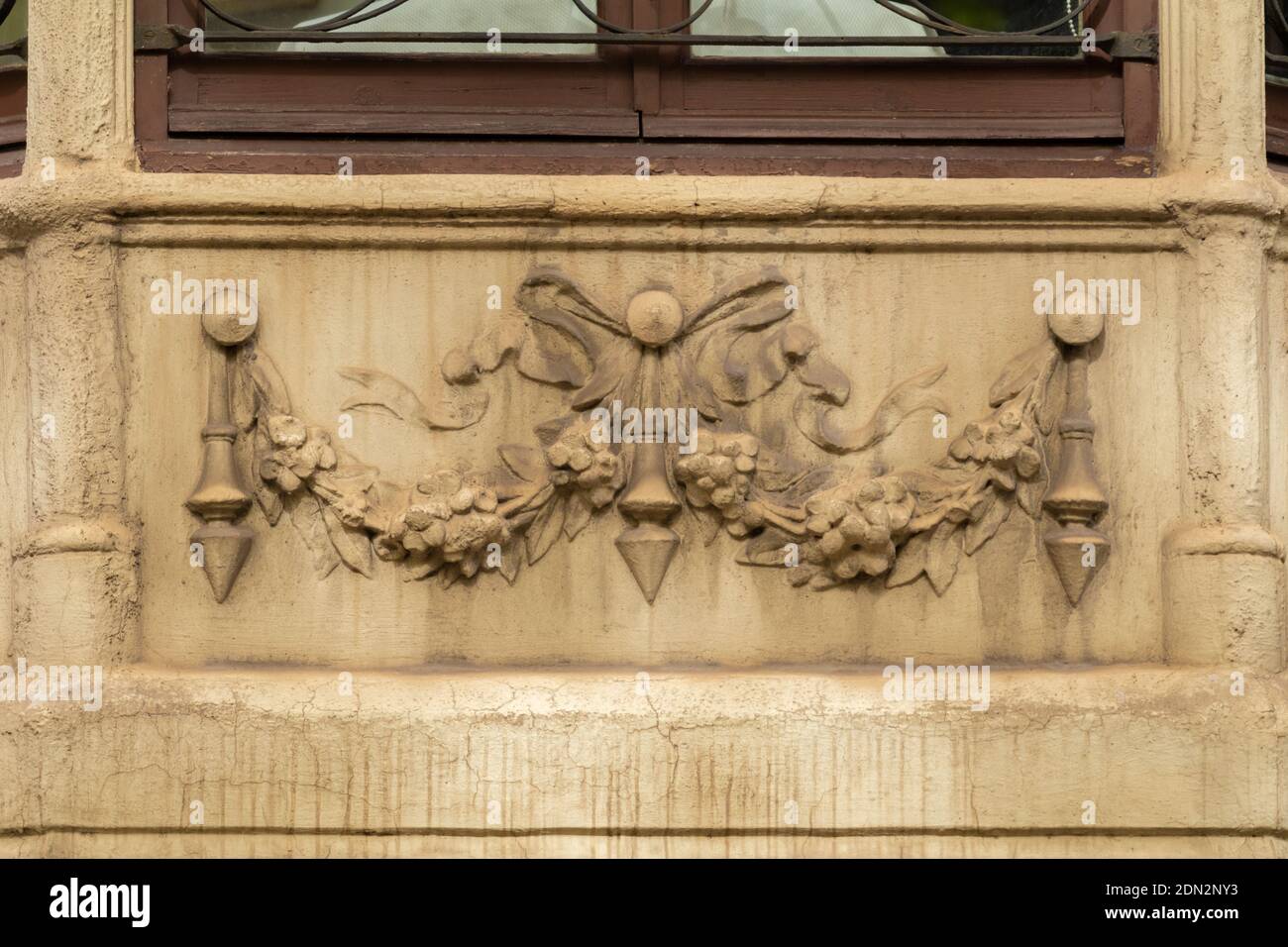 Elements of architectural decoration of buildings, plaster stucco, wall ...