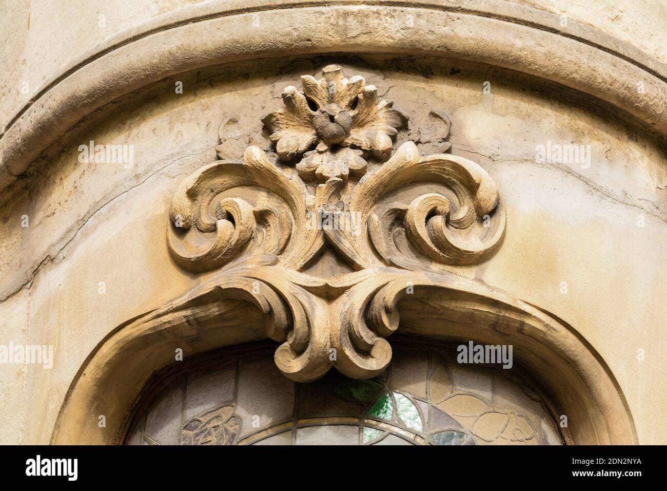 Elements of architectural decoration of buildings, plaster stucco, wall ...
