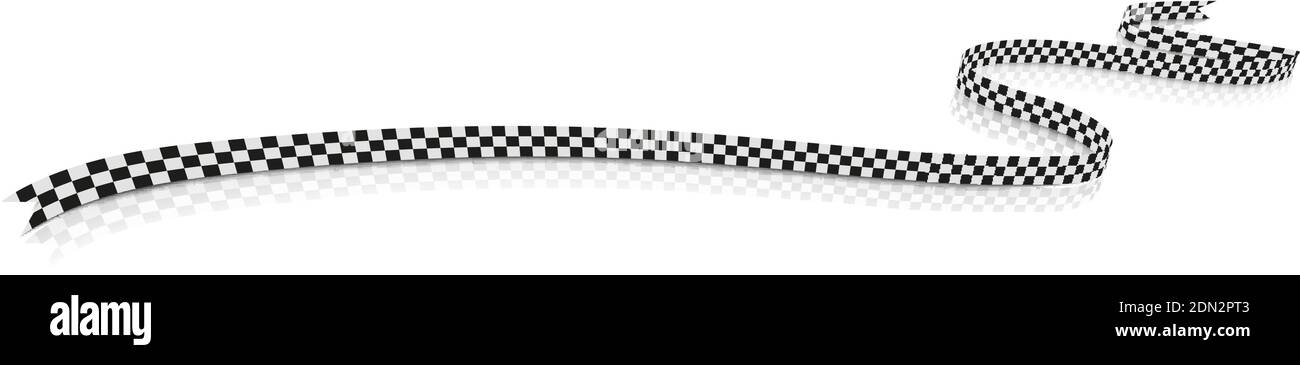Checkered racing flag, ribbon. Vector illustration on white background ...
