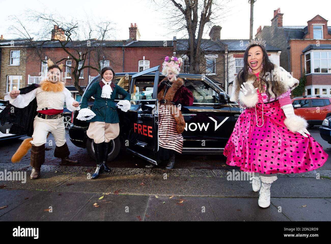 EDITORIAL USE ONLY Performers take part in Puss in Boot, the UK's first ...