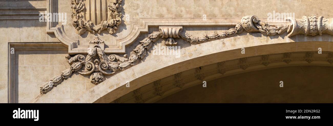 Elements of architectural decoration of buildings, plaster stucco, wall ...