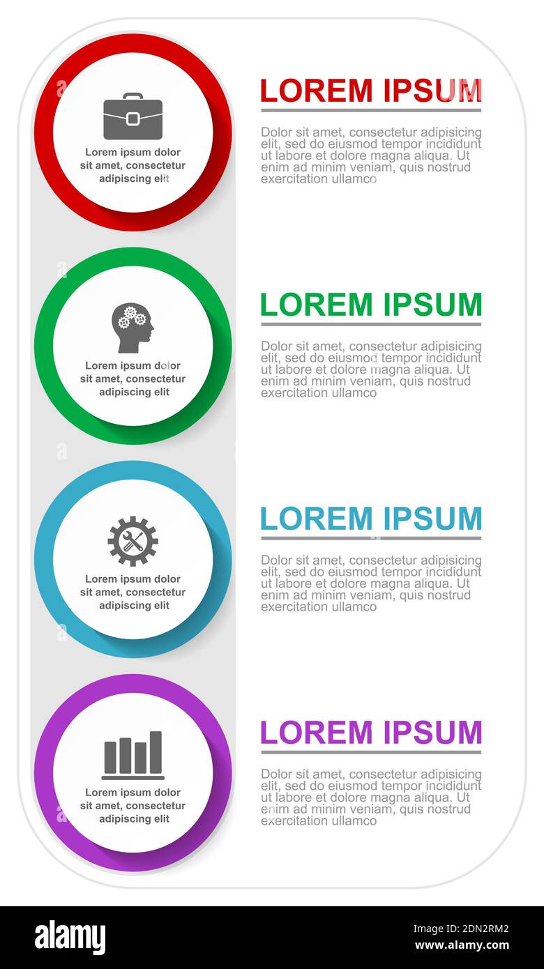 Business infographic vector template with 4 options, flat design ...