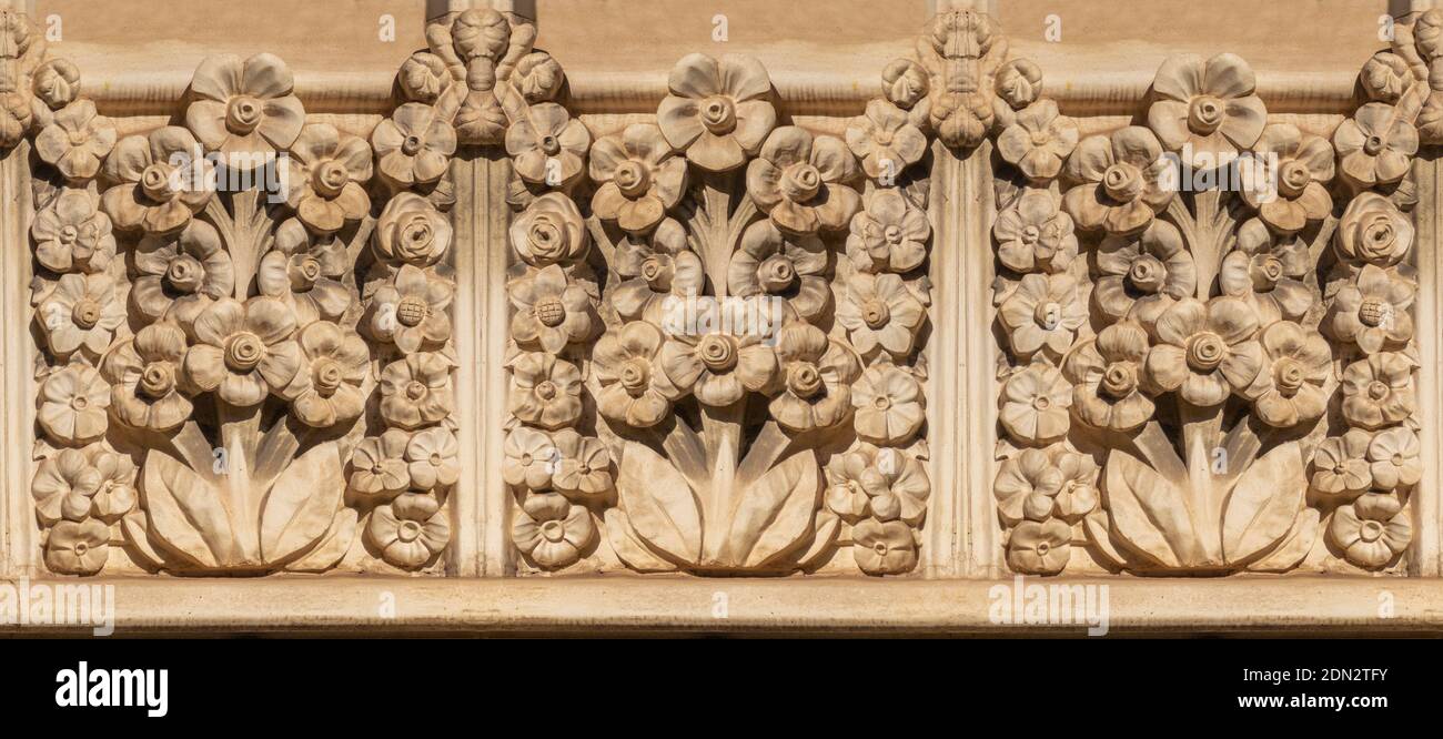 Elements of architectural decoration of buildings, plaster stucco, wall ...
