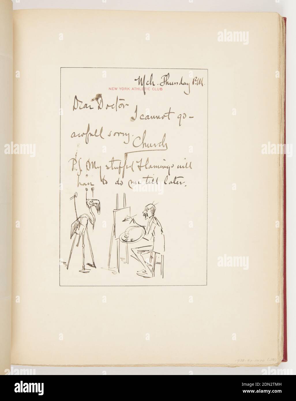 Letter to Dr. Dudley Tenney, Pen and brown ink on paper, Center, letter ...