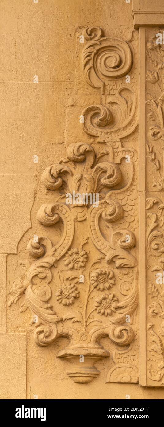 Elements of architectural decoration of buildings, stucco patterns with ...