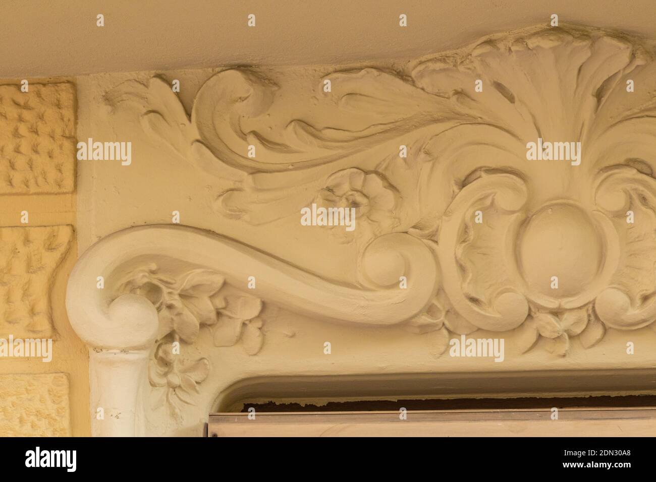 Elements of architectural decoration of buildings, stucco patterns with ...