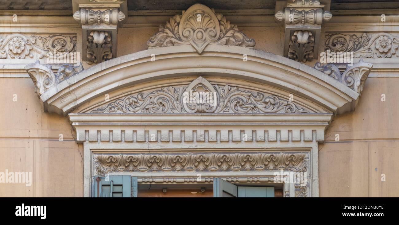 Elements of architectural decoration of buildings, stucco patterns with ...