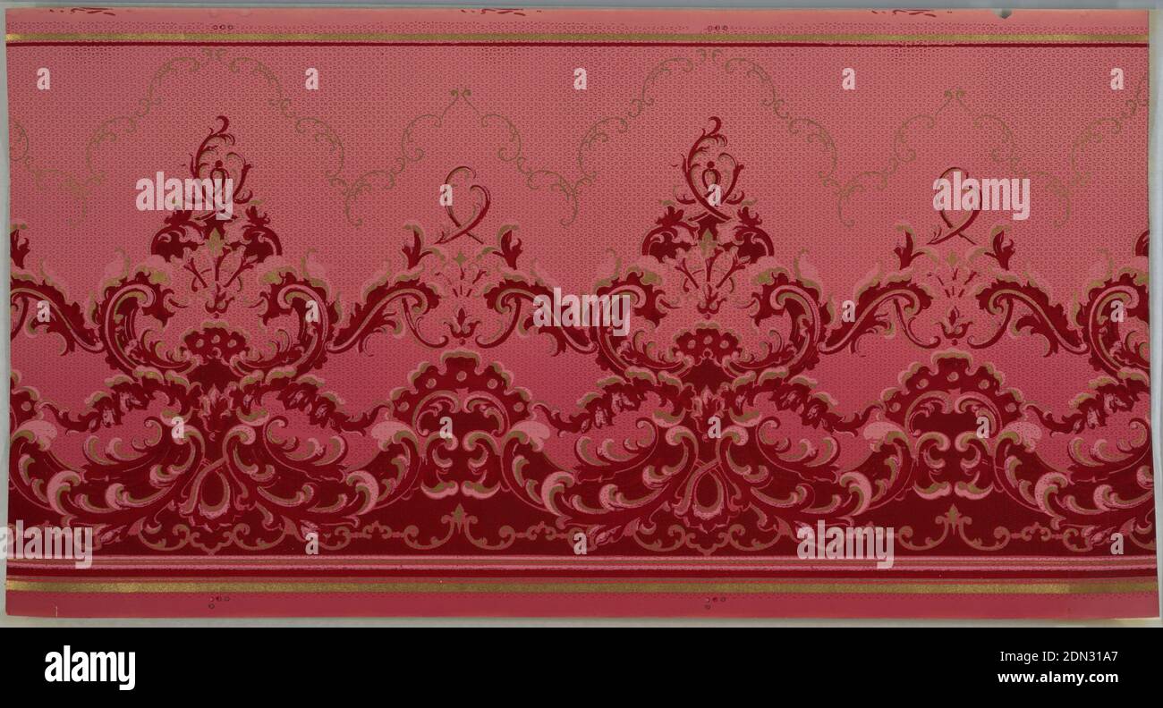 Frieze, Machine-printed paper, liquid mica, Alternating large and small ...