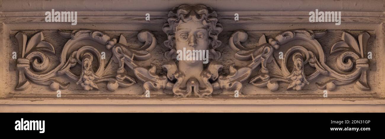 Elements of architectural decoration of buildings, plaster stucco, wall ...