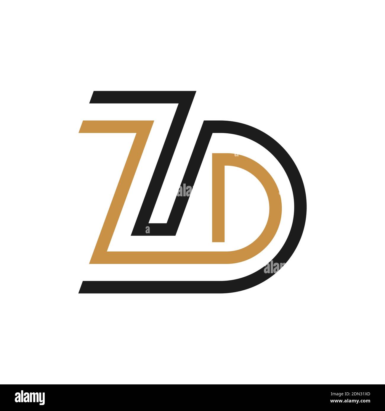 Creative abstract letter zd logo design. Linked letter dz logo design ...