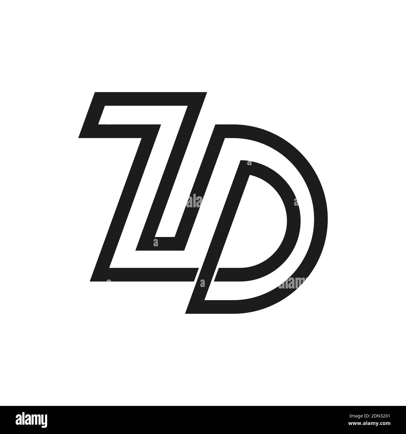 Creative abstract letter zd logo design. Linked letter dz logo design ...