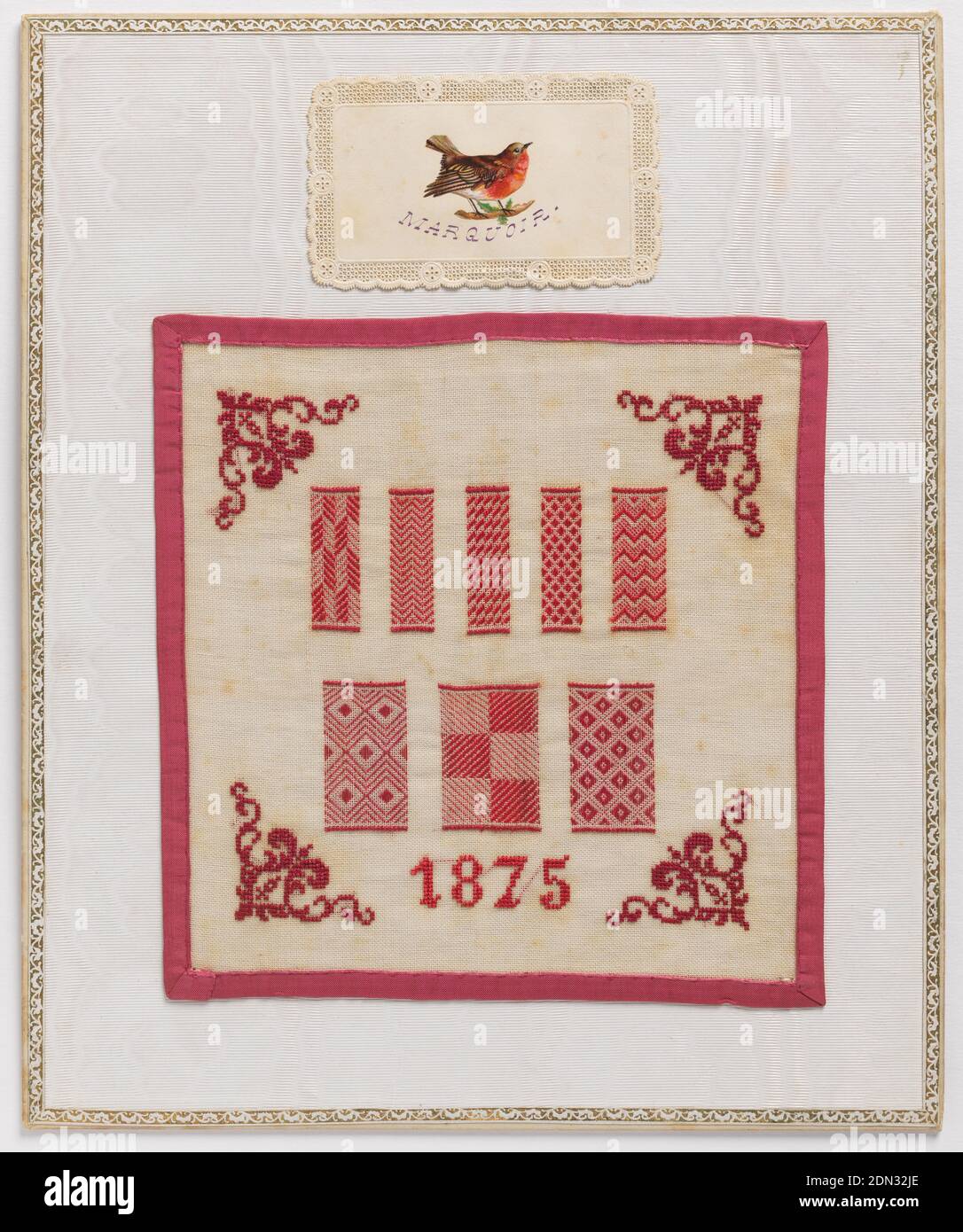 Sewing sample, France, 1875, Sewing sample Stock Photo - Alamy
