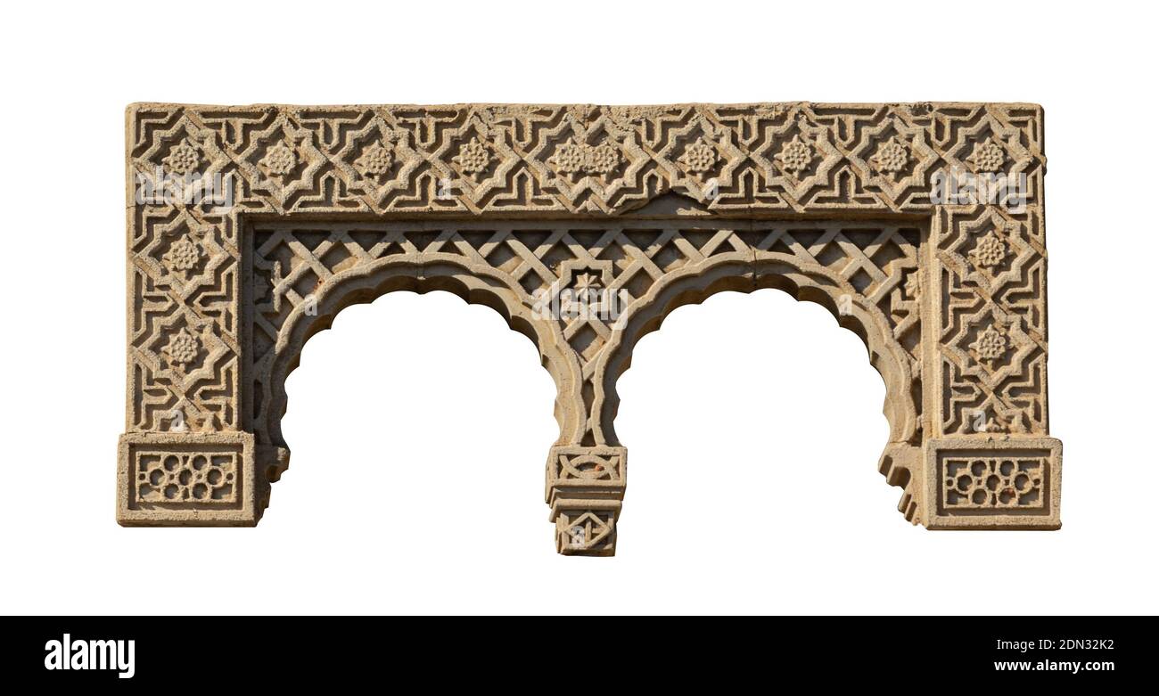 Elements of architecture of buildings, ancient arches, columns, windows ...