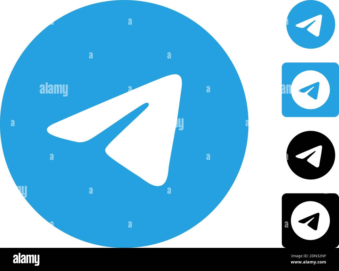 Telegram editorial logo set. Vector illustration on white background ...