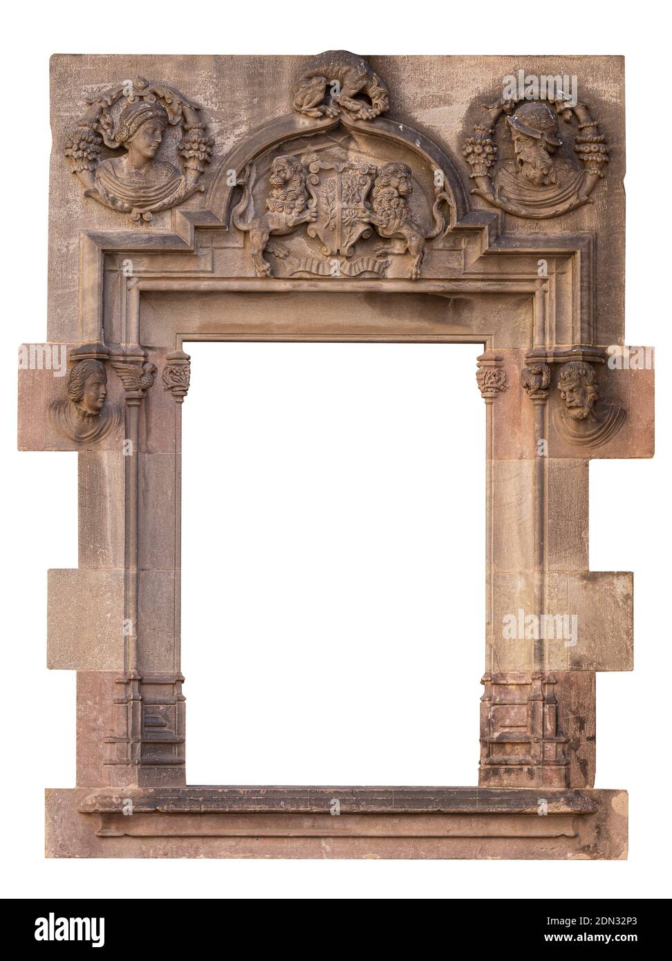 Elements of architecture of buildings, ancient arches, columns, windows ...