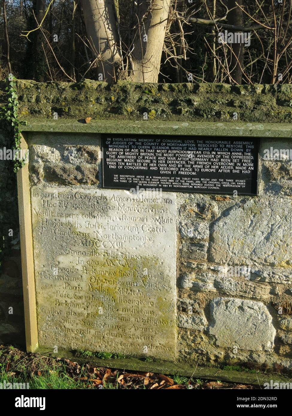 Inscription on the tablet set into the wall adjacent to the Queen ...