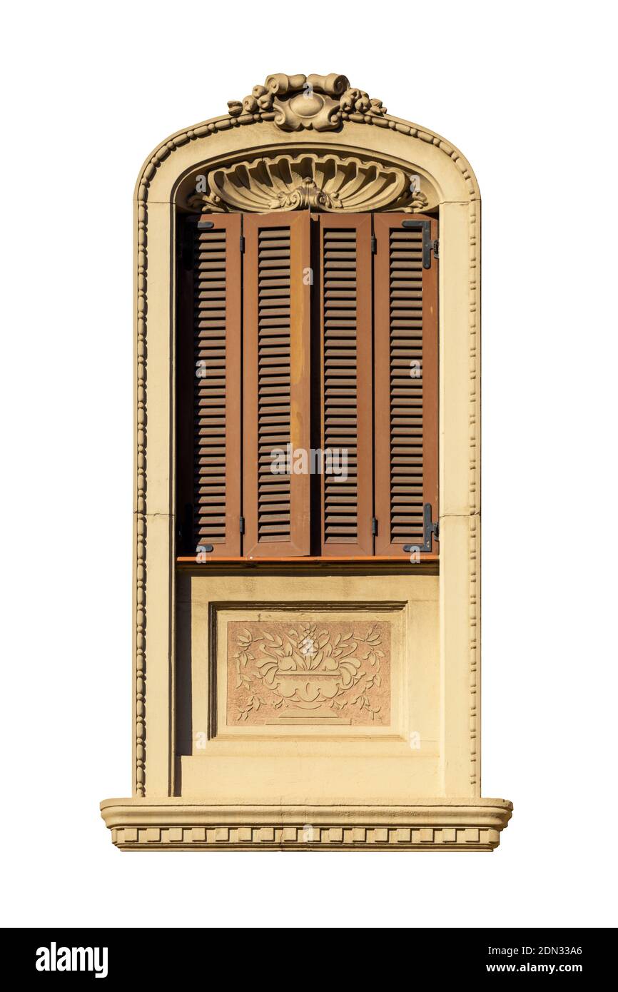 Abstract stone wall windows Cut Out Stock Images & Pictures - Alamy