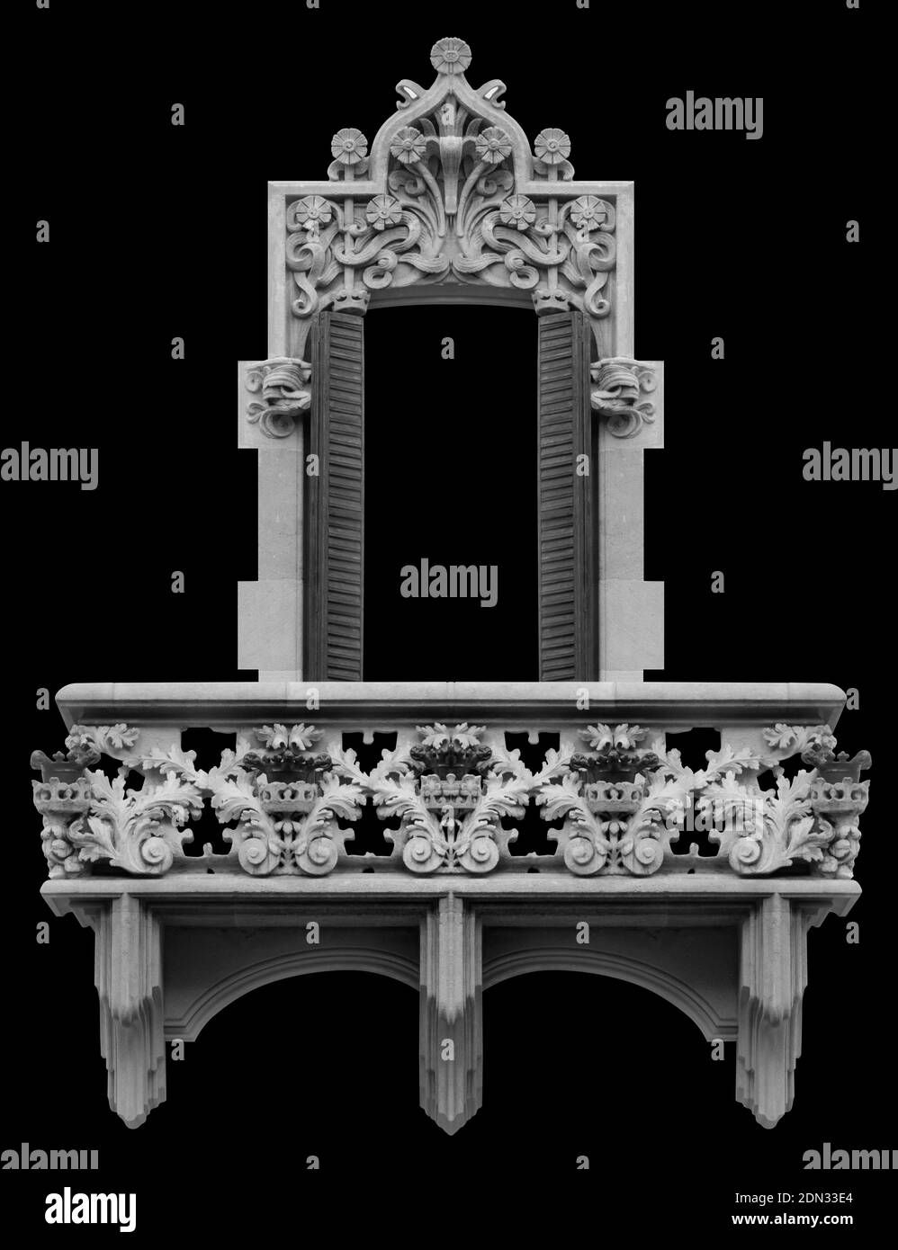 Elements of architectural decorations of buildings, arches and columns ...