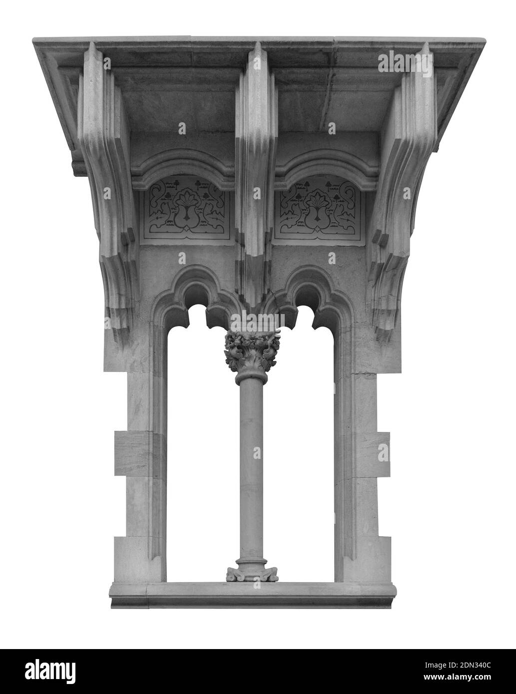 Elements of architectural decorations of buildings, arches and columns ...