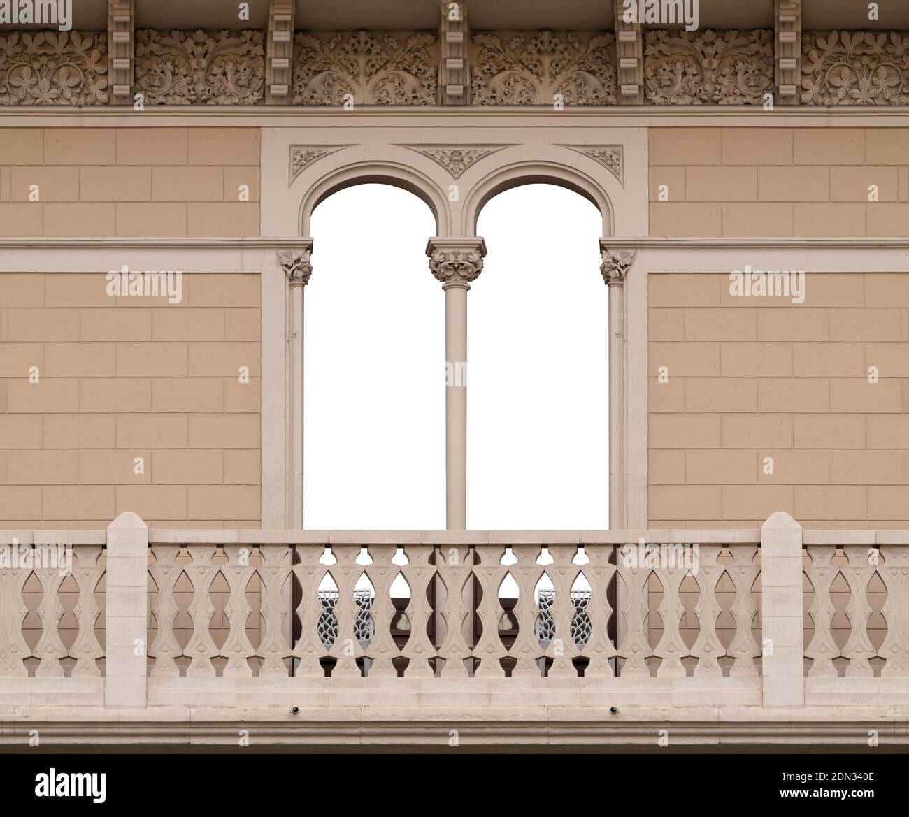 Elements of architecture of buildings, ancient arches, columns, windows ...