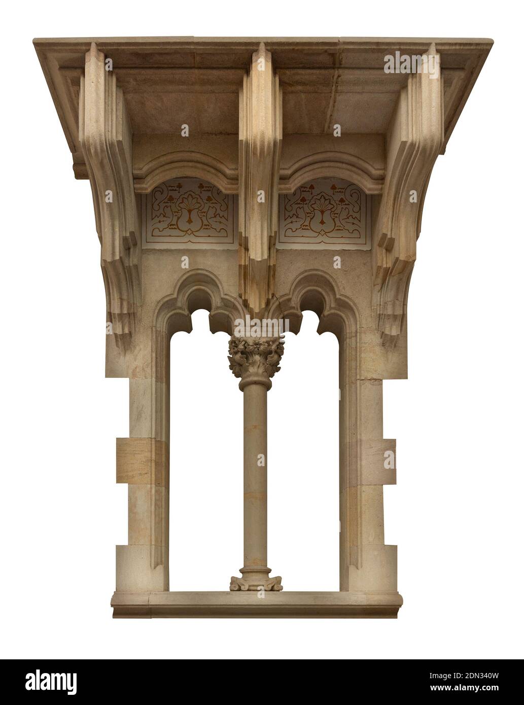 Elements of architecture of buildings, ancient arches, columns, windows ...