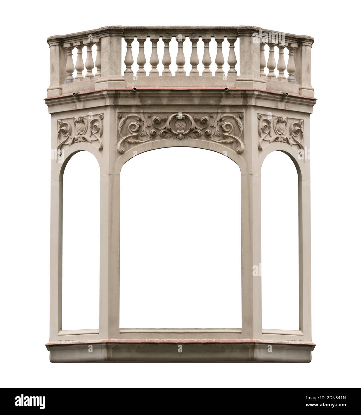 Elements of architecture of buildings, ancient arches, columns, windows ...