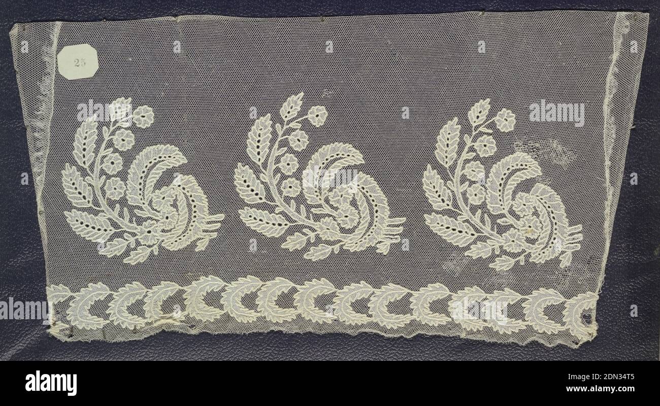 Sample, Technique: appliqué and embroidery on net, Sample, applique and ...