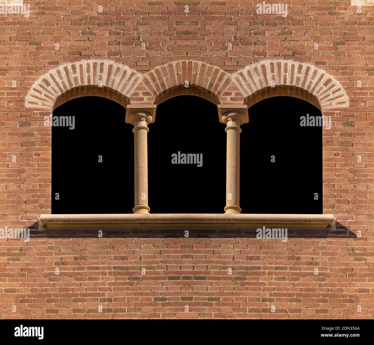 Elements of architecture of buildings, ancient arches, columns, windows ...