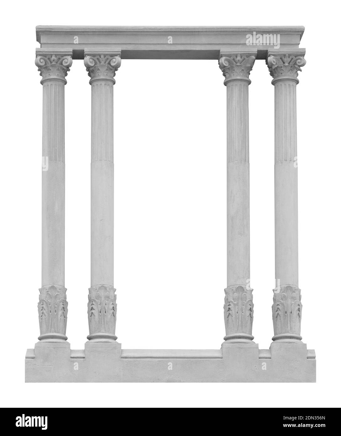 Elements of architectural decorations of buildings, arches and columns ...