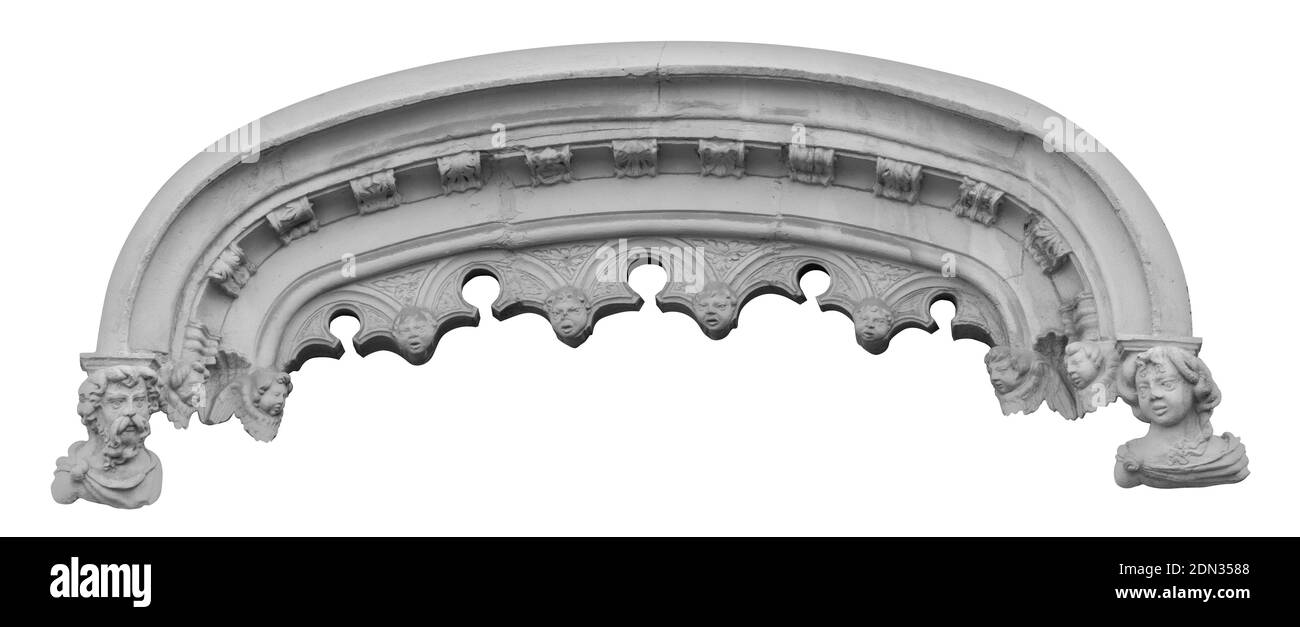 Elements of architectural decorations of buildings, arches and columns ...