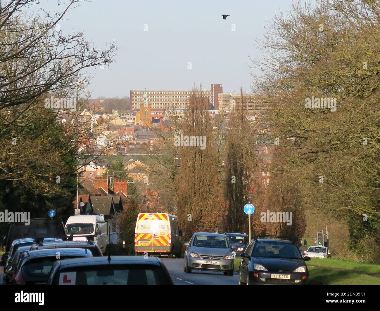 View along London Road looking north towards Northampton town centre ...