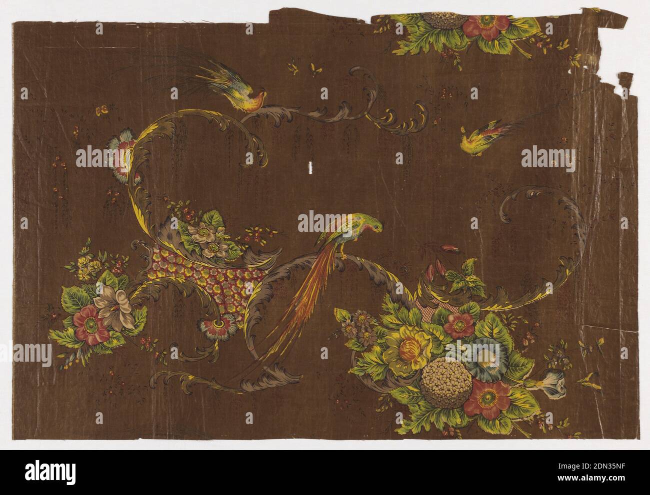 Textile, Medium: cotton Technique: printed on plain weave and glazed ...