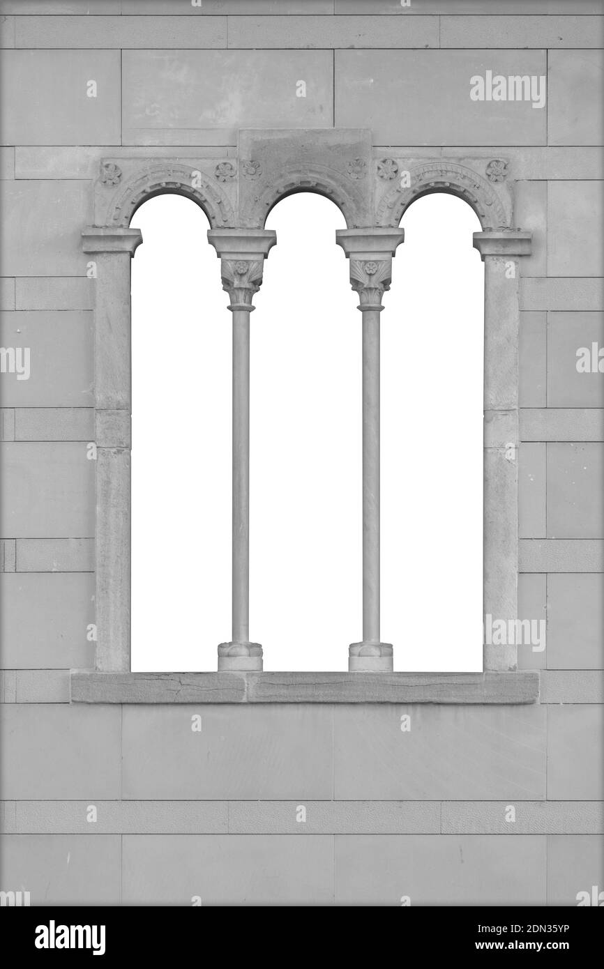 Elements of architectural decorations of buildings, arches and columns ...