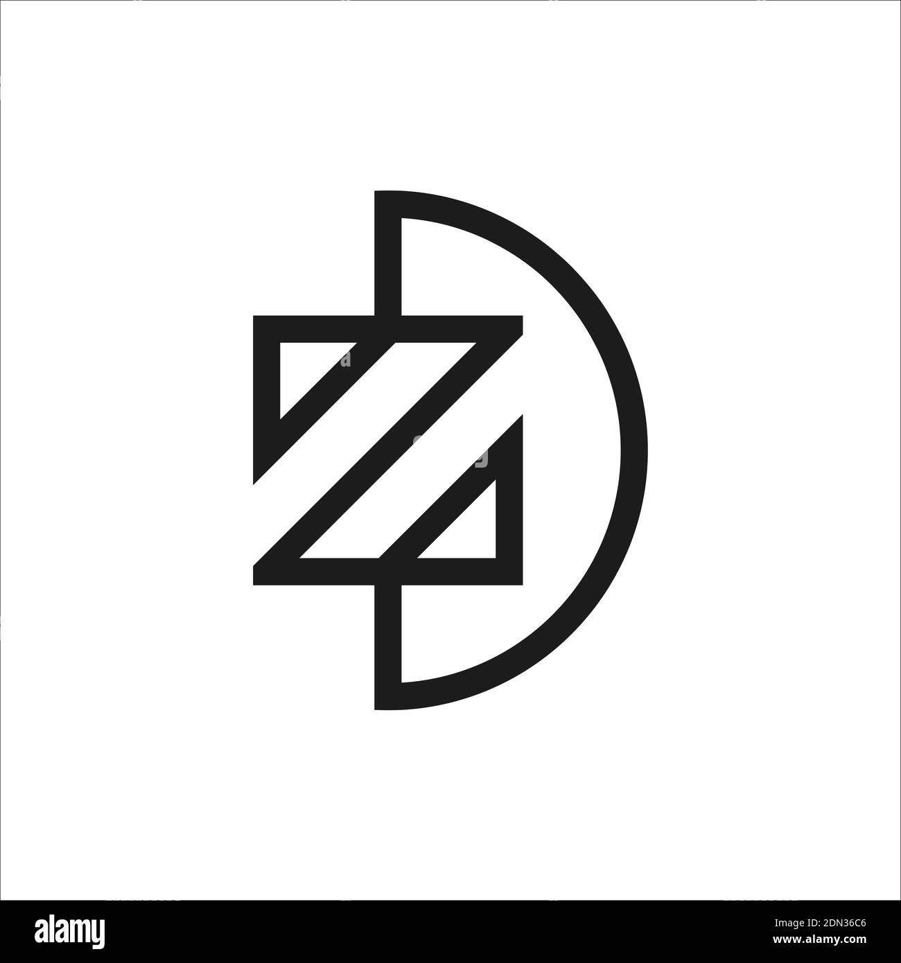 Creative abstract letter zd logo design. Linked letter dz logo design ...