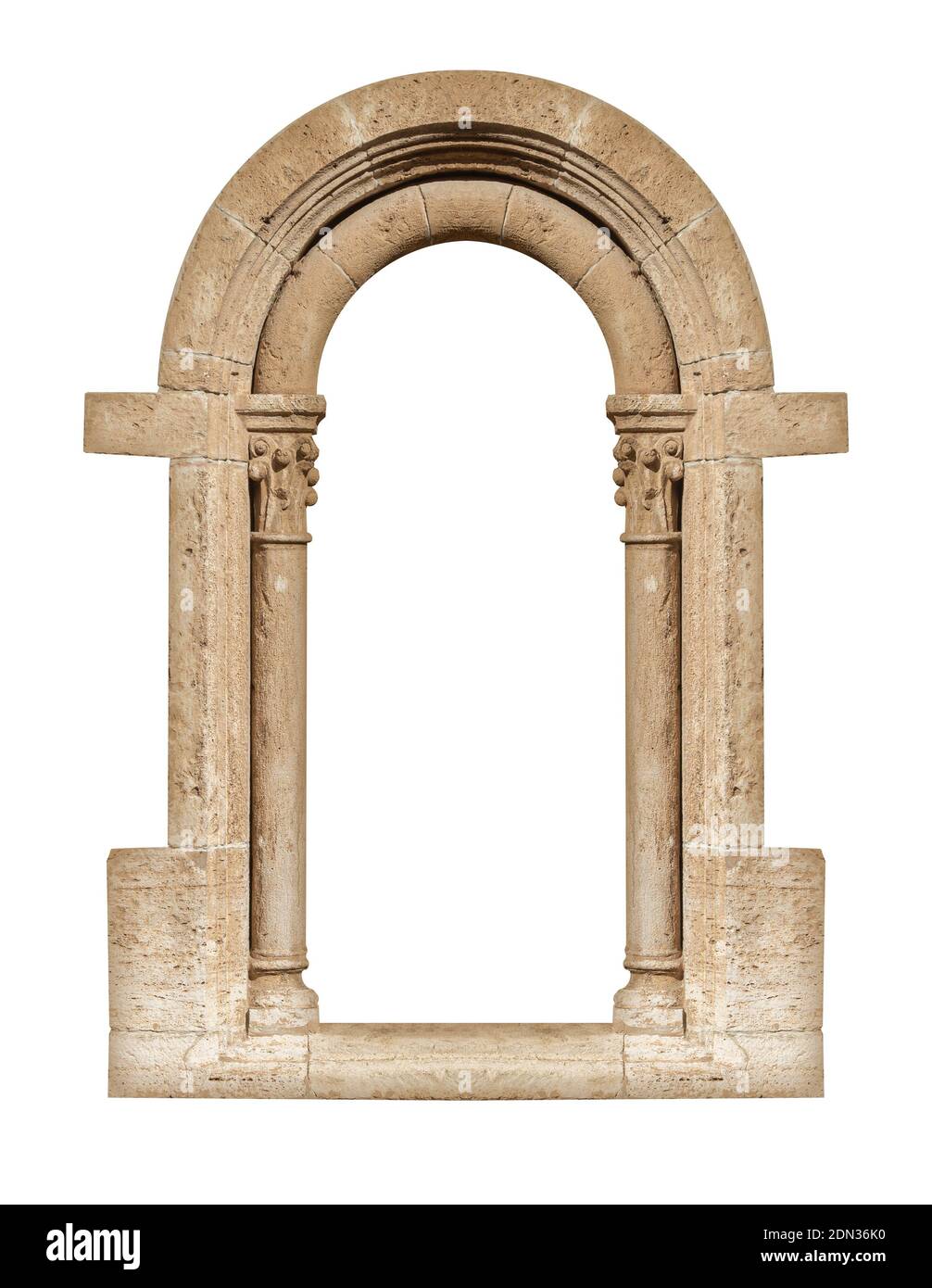 Elements of architecture of buildings, ancient arches, columns, windows ...