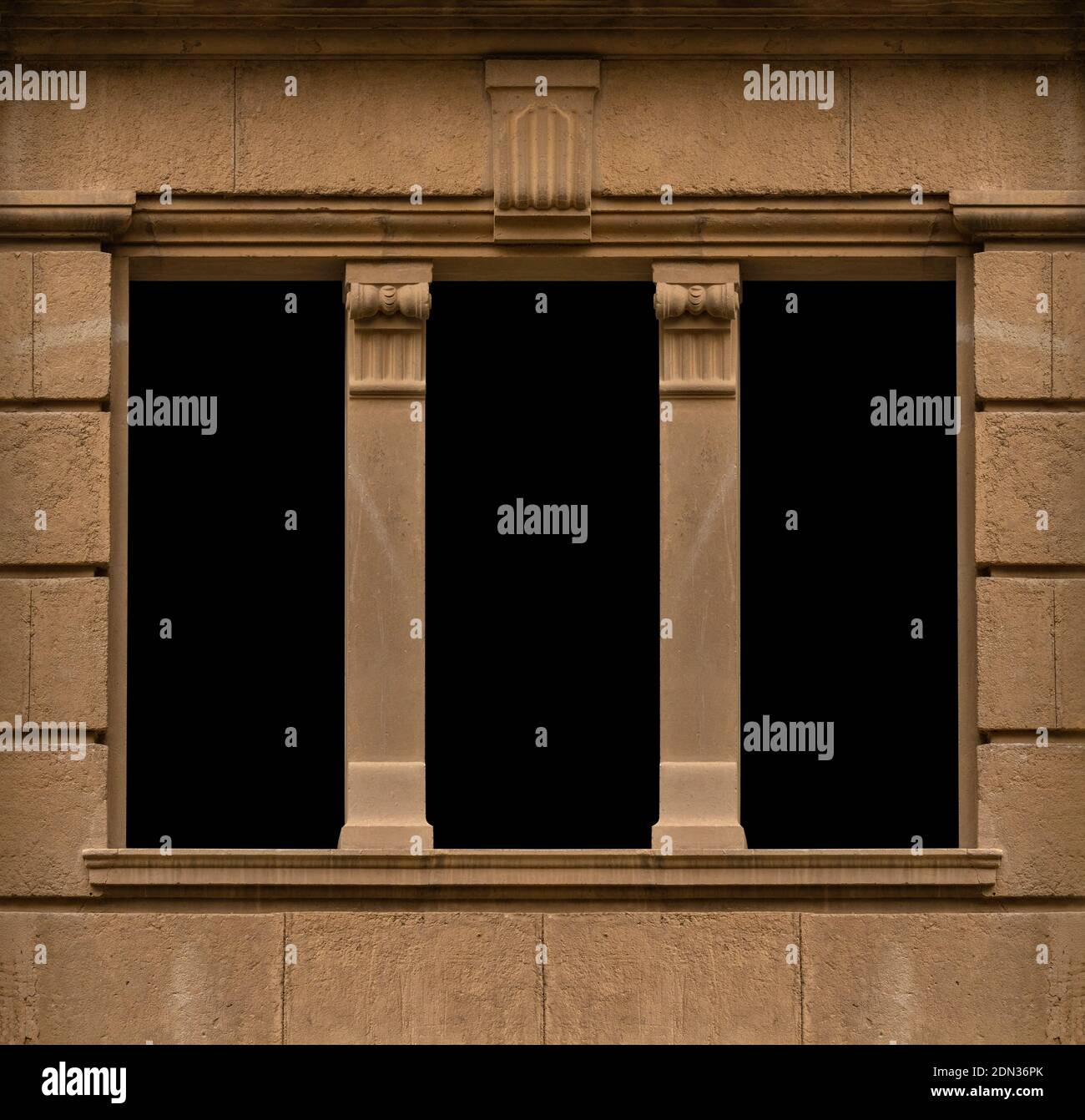 Elements of architecture of buildings, ancient arches, columns, windows ...