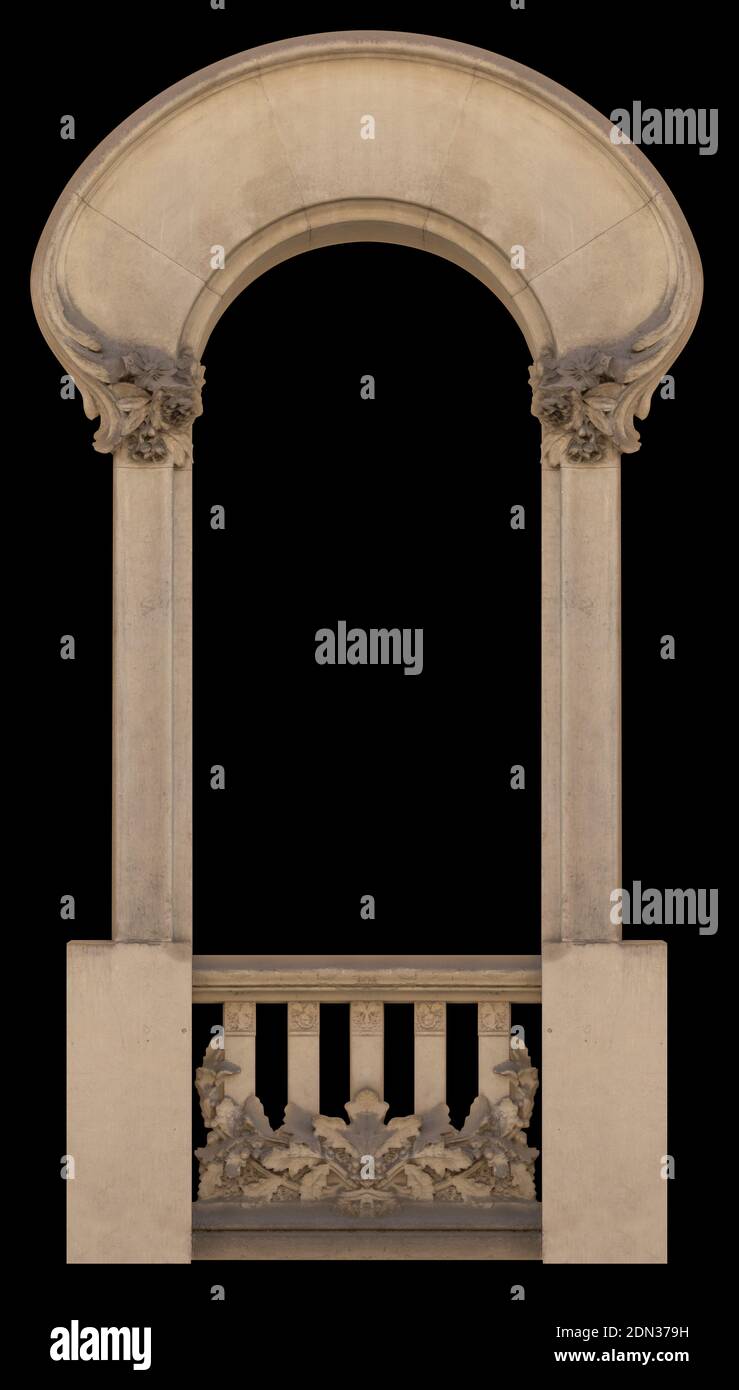 Elements of architecture of buildings, ancient arches, columns, windows ...
