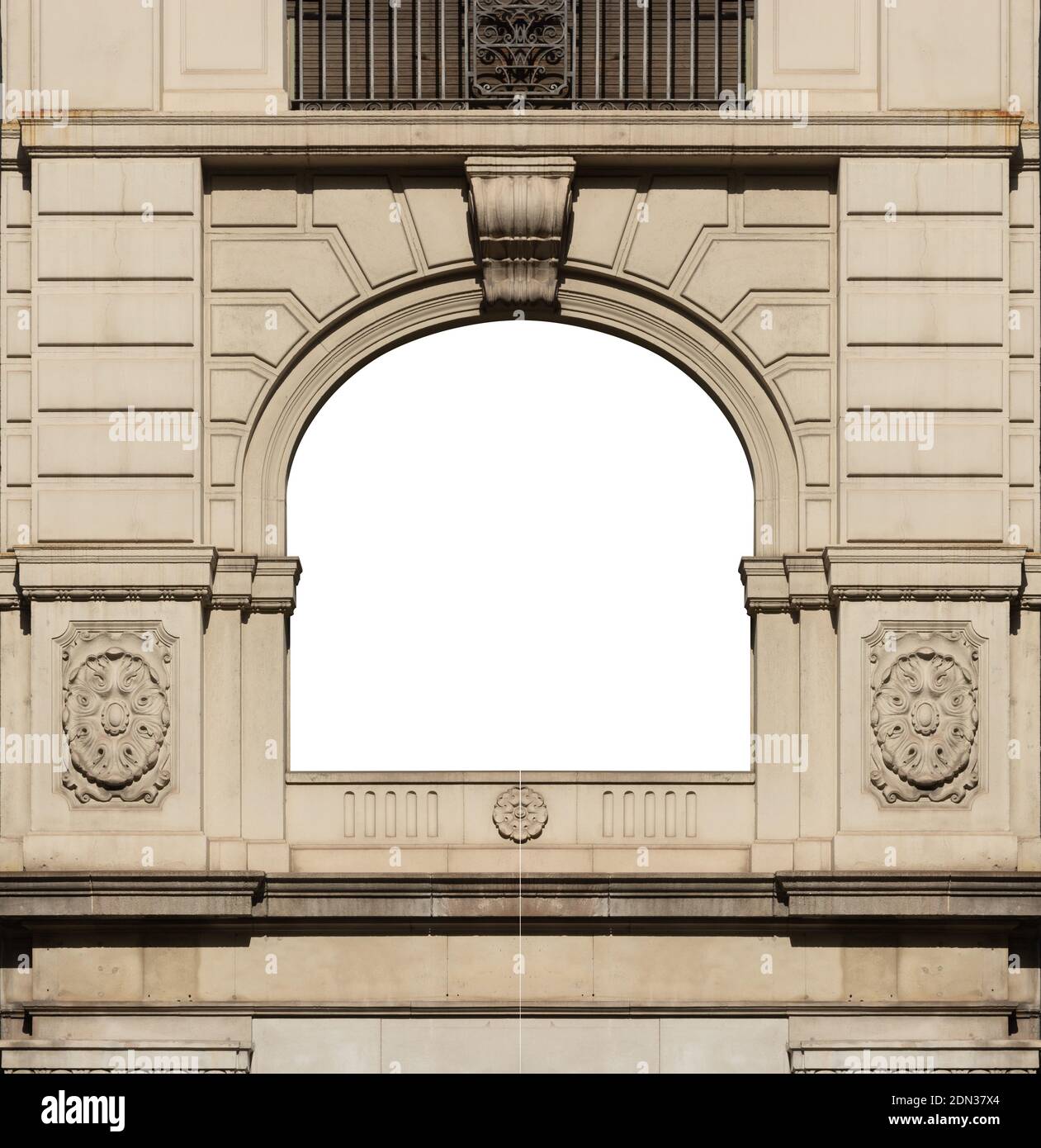 Elements of architecture of buildings, ancient arches, columns, windows ...