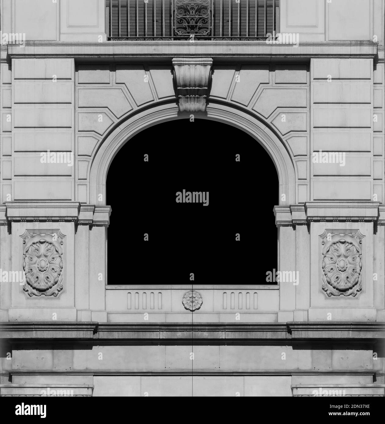 Elements of architectural decorations of buildings, arches and columns ...