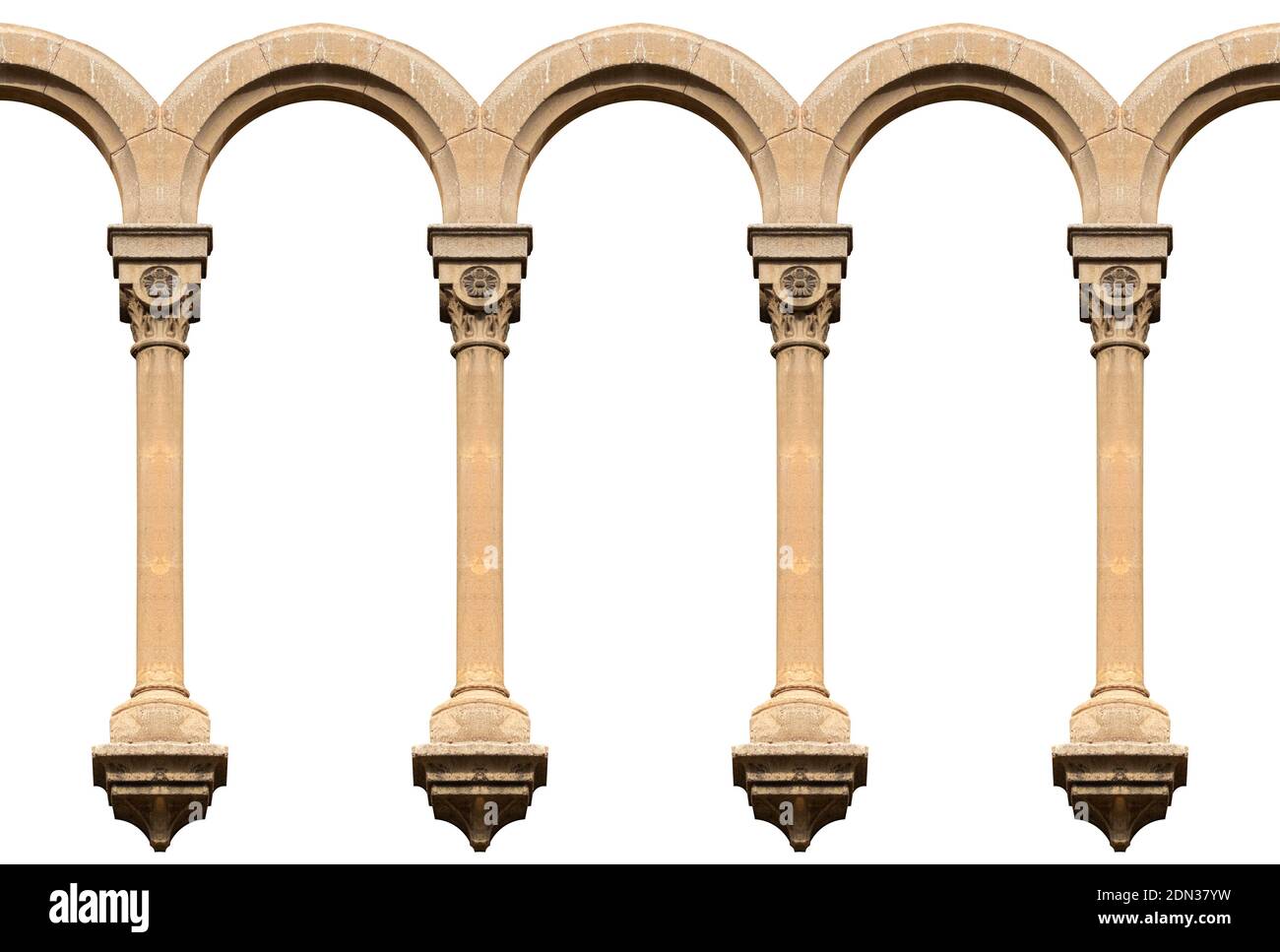Elements of architecture of buildings, ancient arches, columns, windows ...