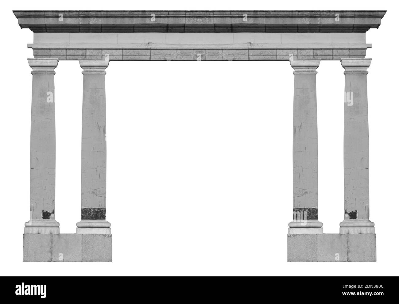 Elements of architectural decorations of buildings, arches and columns ...