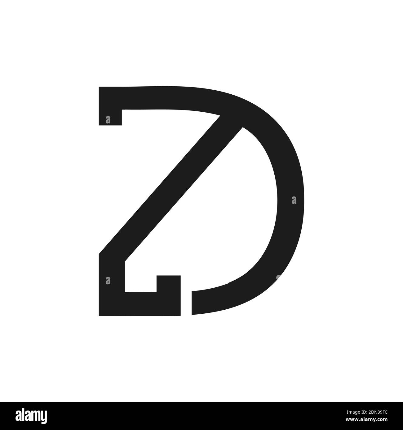 Creative abstract letter zd logo design. Linked letter dz logo design ...