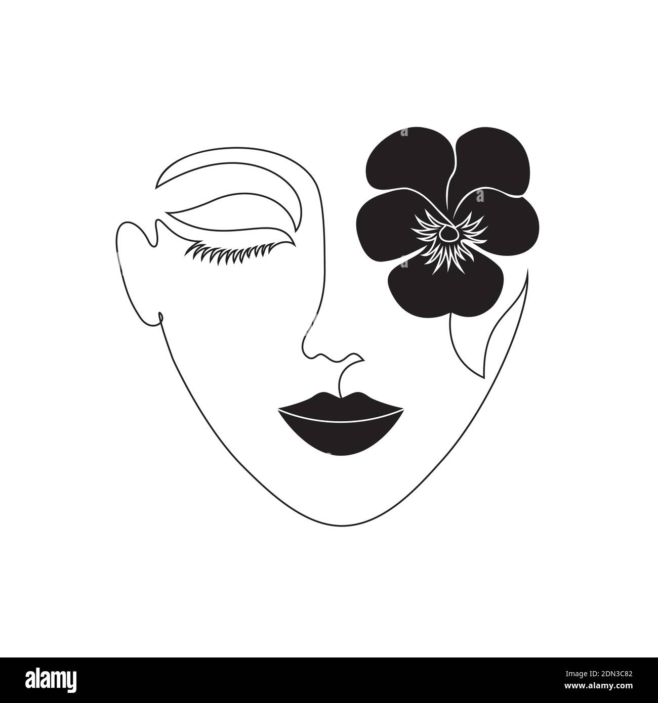 Minimal woman face Stock Vector Image & Art - Alamy